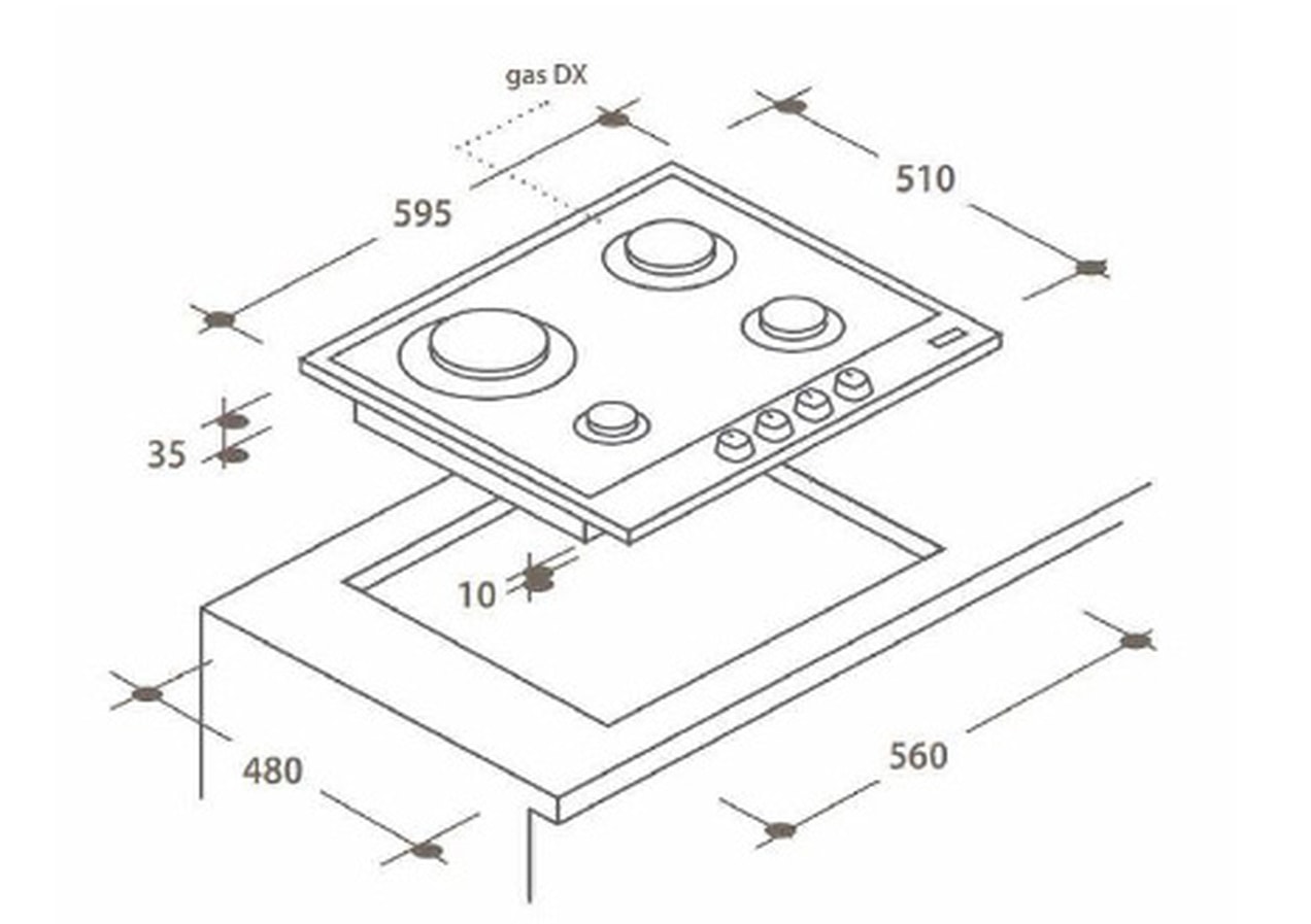 CANDY CFX64 - Plaque gaz Pas Cher