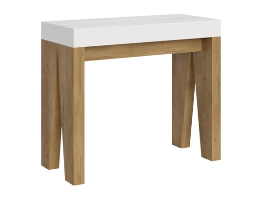 Console extensible naxy mix 90x40/300cm frêne blanc/chêne ITAMOBY Pas Cher - UBALDI.com