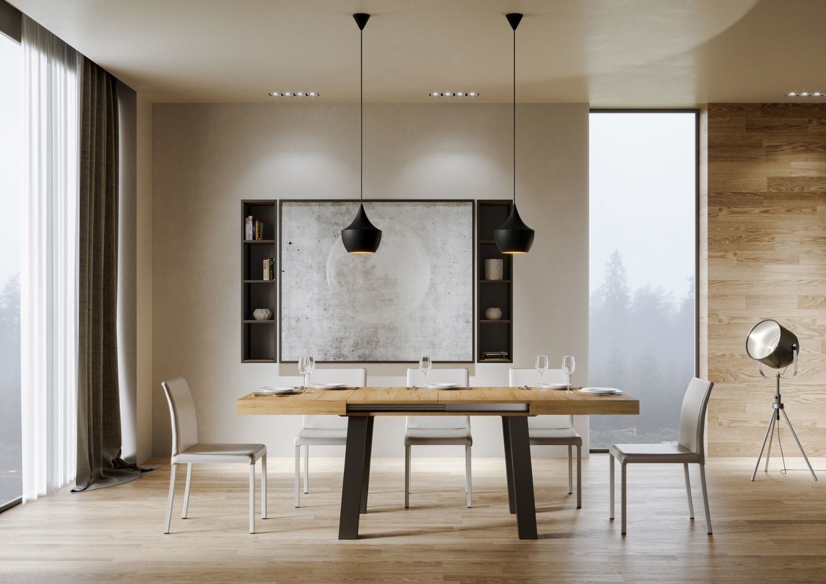 Table extensible bridge 130/390x90cm chêne nature ITAMOBY Pas Cher - UBALDI.com