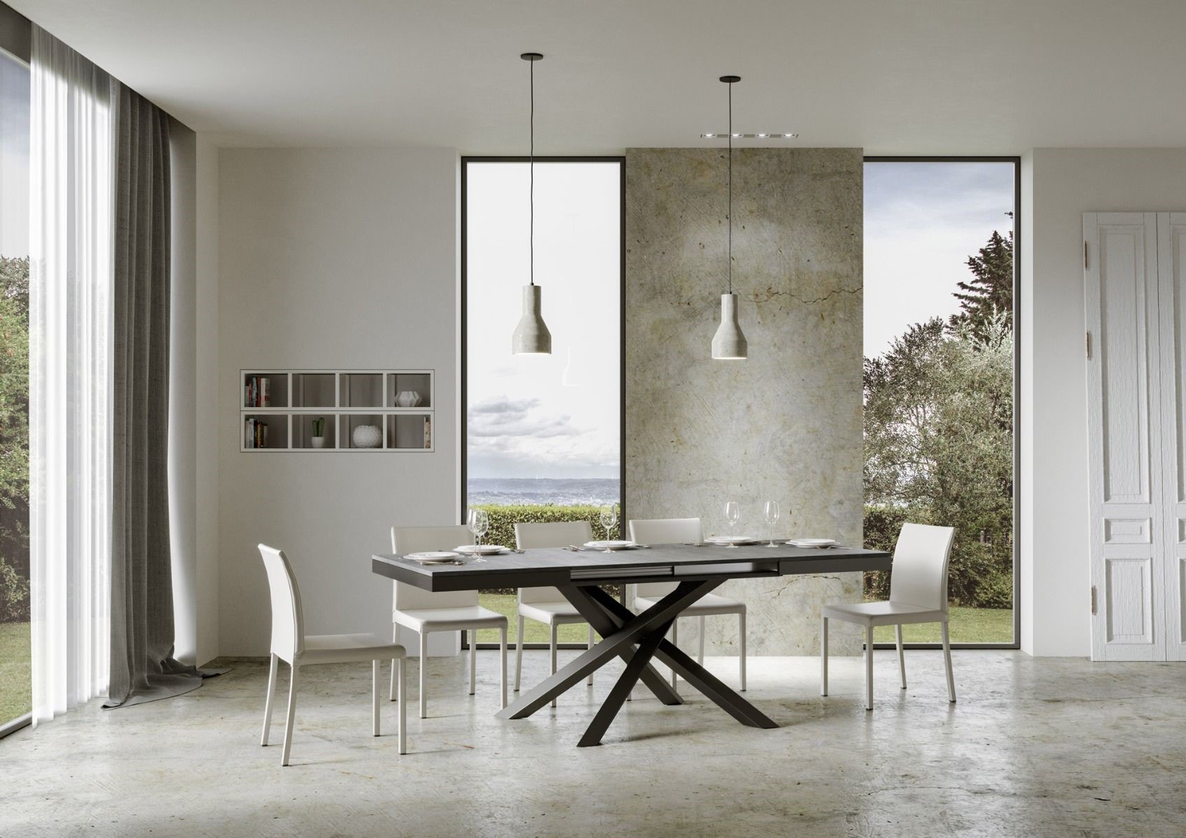 Table extensible volantis evo 180/284x90cm gris béton ITAMOBY Pas Cher - UBALDI.com