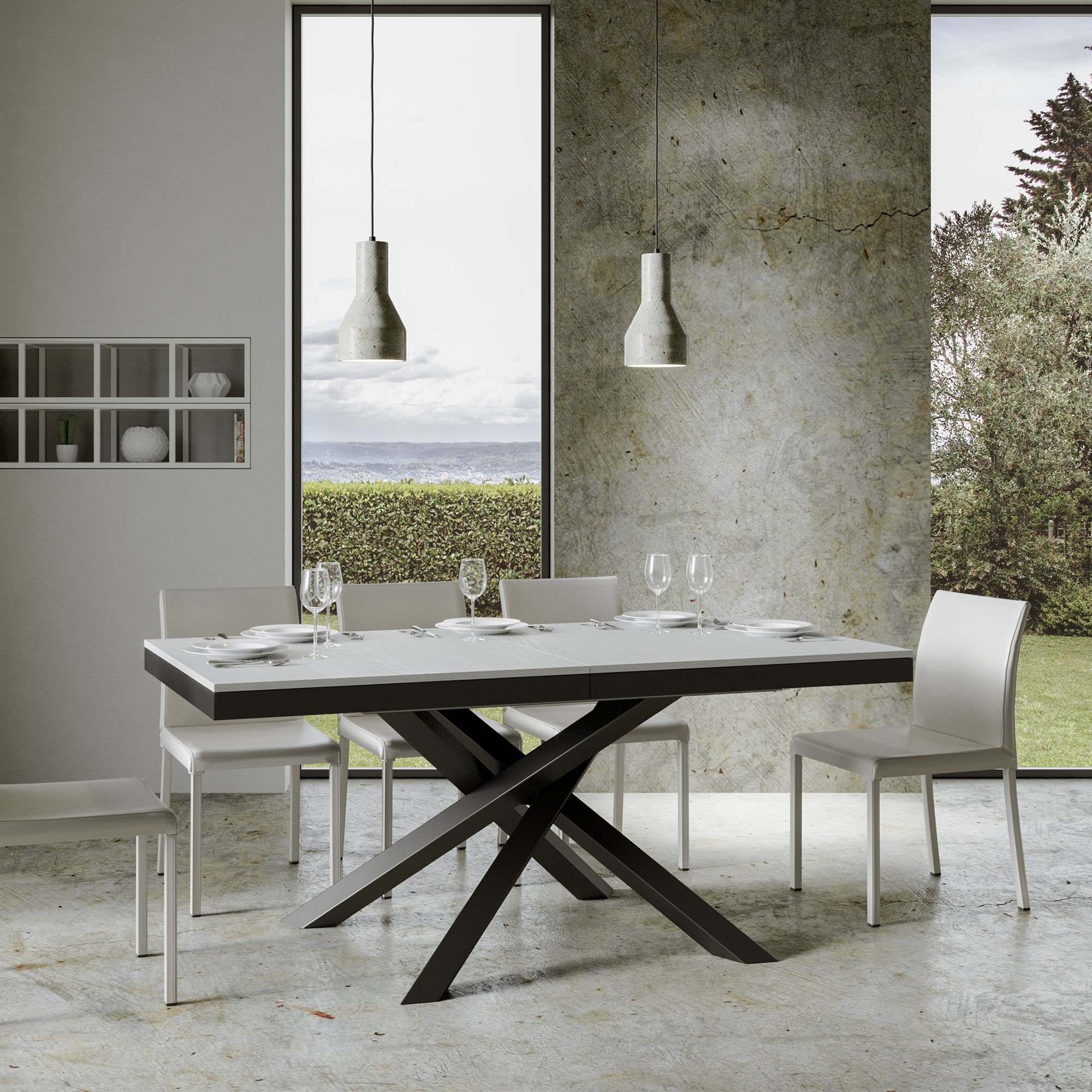 Table extensible volantis evo 180/440x90cm frêne blanc ITAMOBY Pas Cher - UBALDI.com