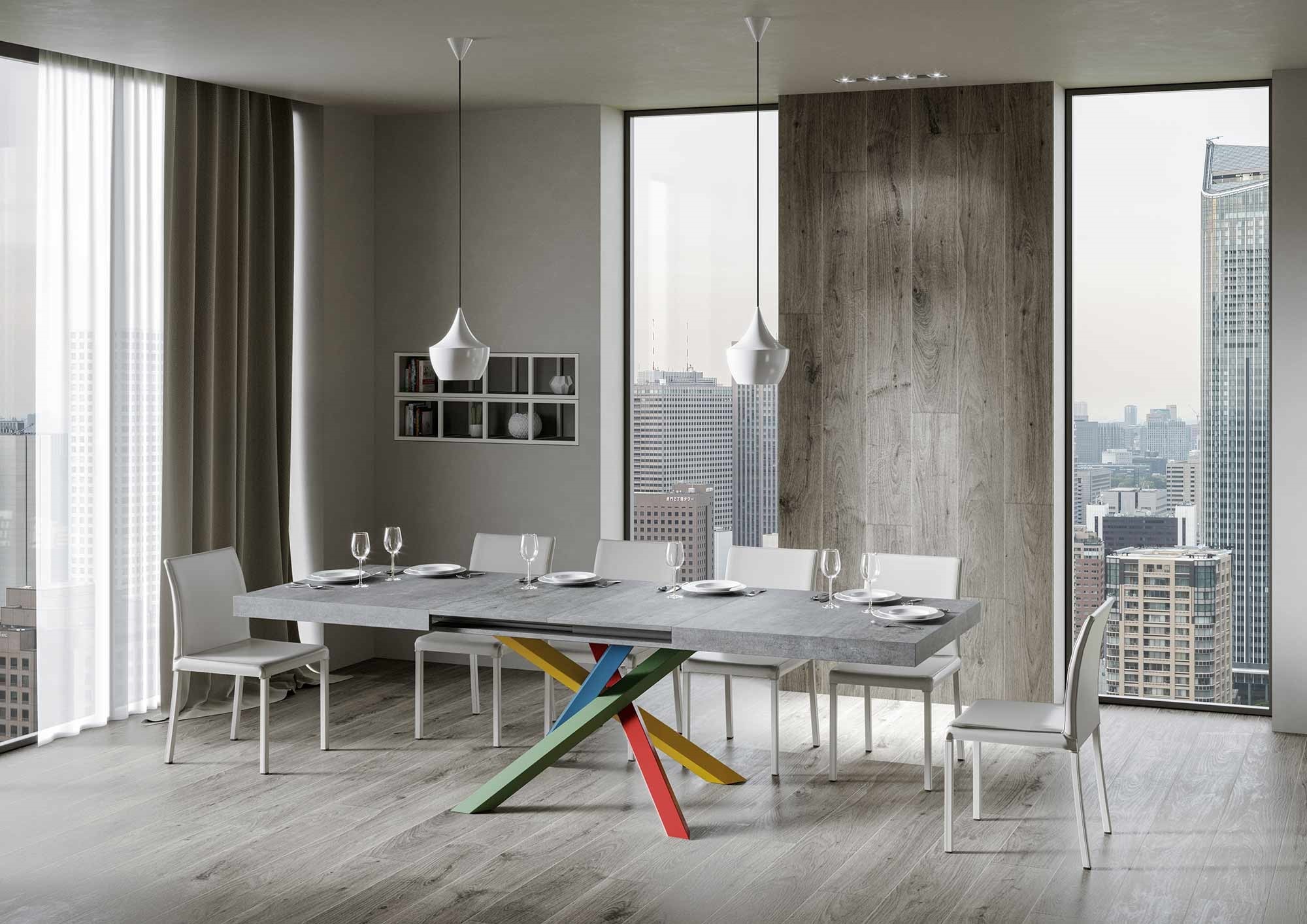 Table extensible volantis 180/440x90cm gris béton ITAMOBY Pas Cher - UBALDI.com