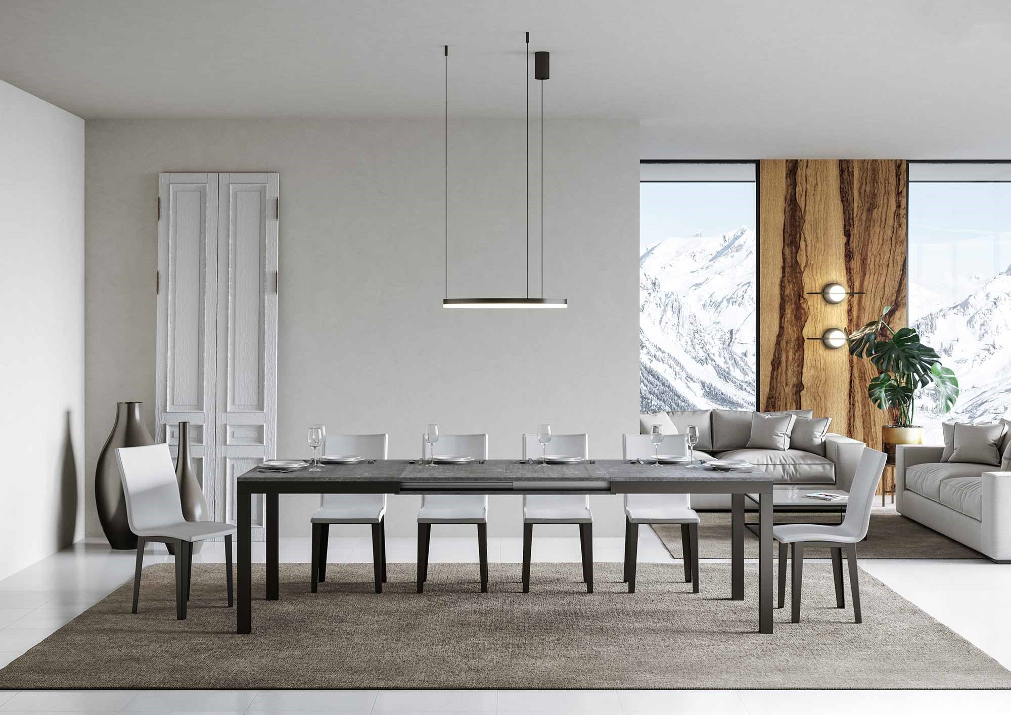 Table extensible everyday evo 120/380x90cm gris béton ITAMOBY Pas Cher - UBALDI.com