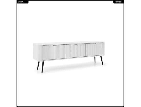 Meuble tv - l.168 x h.56 x p.39 cm - vana - blanc OTITEC Pas Cher ...