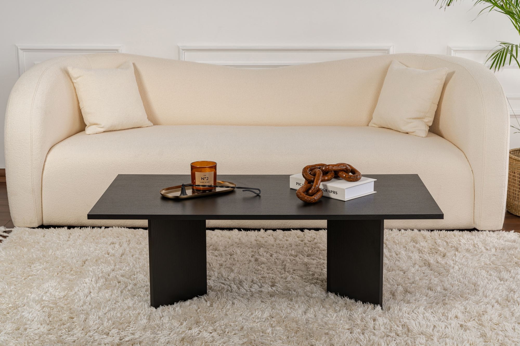 Table basse CONCEPT1 Sabin Bois noir 119 x 60 x h40cm Pas Cher - UBALDI.com