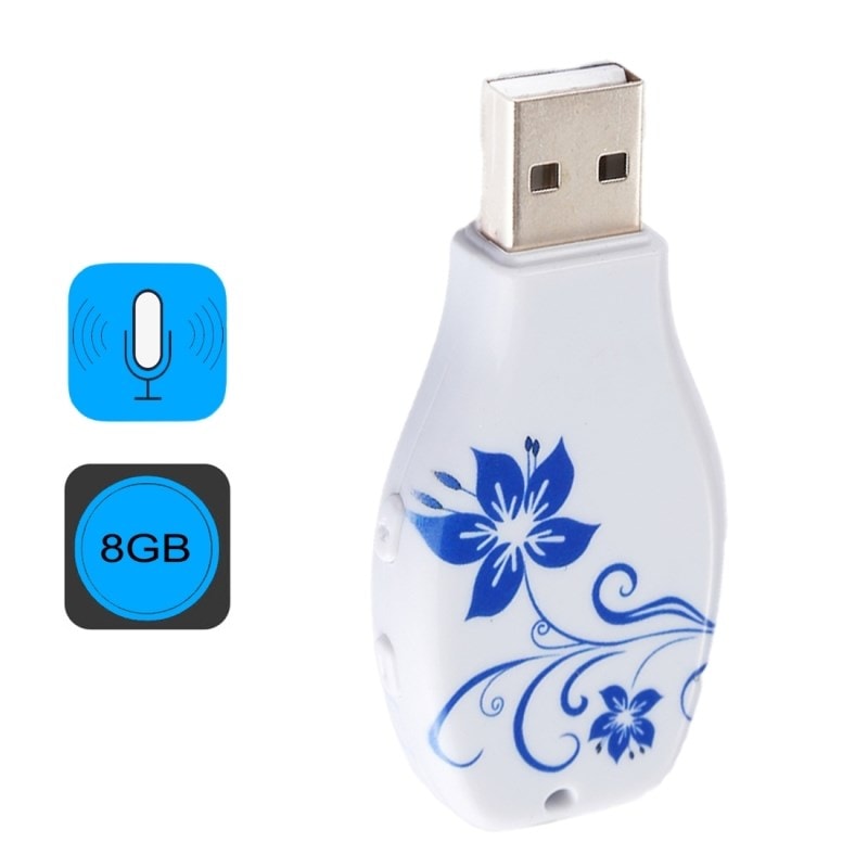 Enregistreur vocal bleu et blanc Lecteur USB portable audio Voice ...