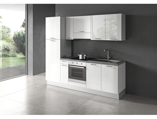 Pack Cuisine NEWFORM Raffaello blanc 240 cm + électroménager Pas Cher ...