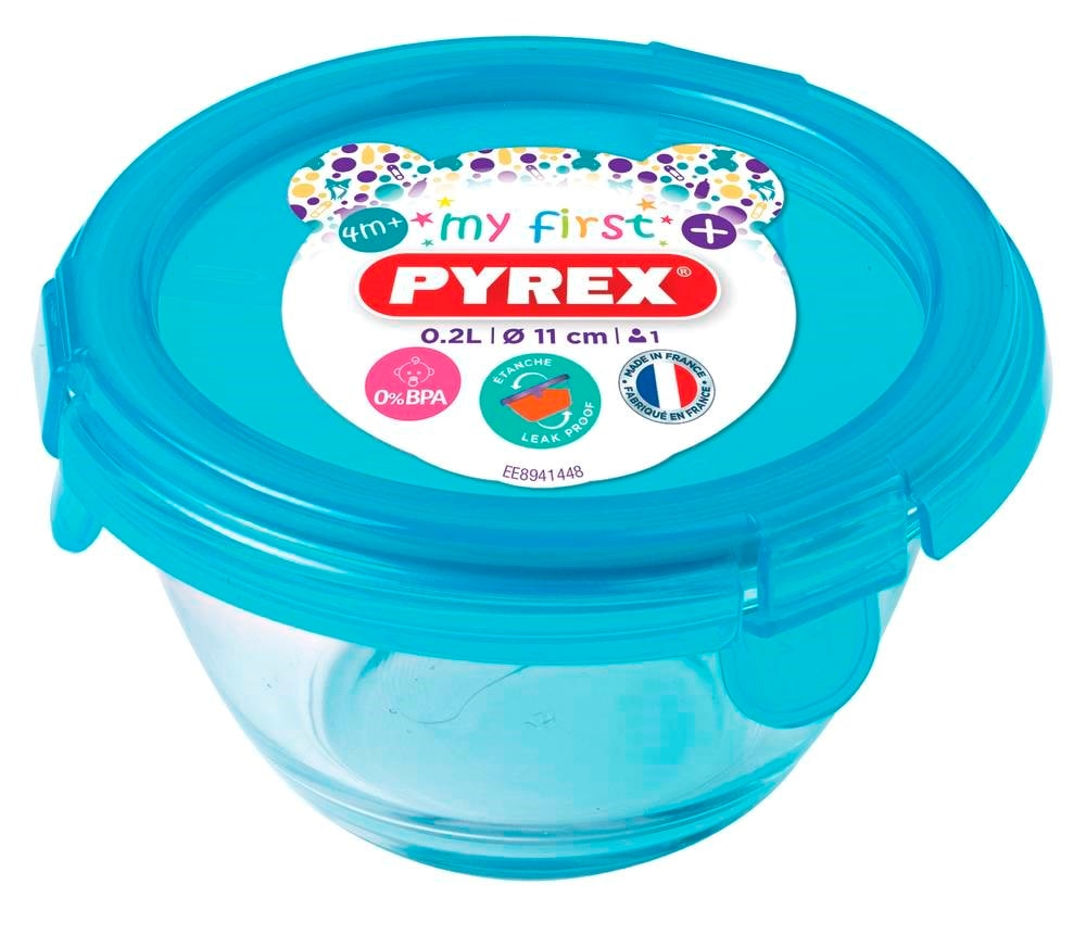 Pyrex - Plat rond + couvercle bleu 11 cm PYREX